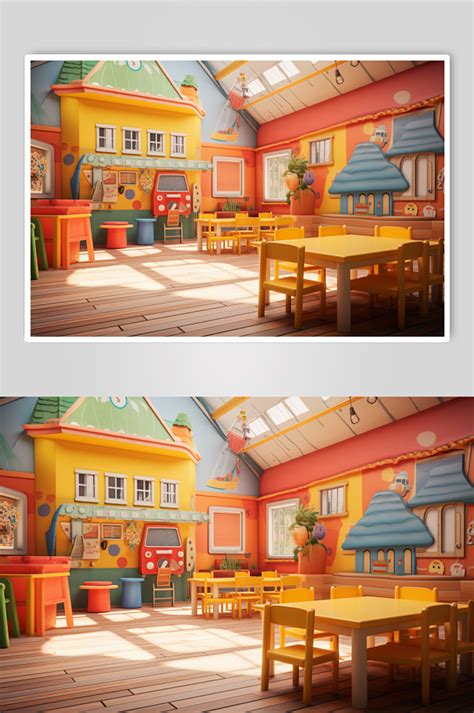 Ai数字艺术幼儿园室内卡通模型