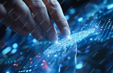 Premium Photo Exploring Advanced Biometric Technology Through A Fingerprint Interactive