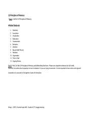 Chapter Activity Principles Of Memory Docx Principles Of Memory Part A List The