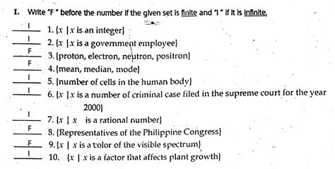 Solved F F 1 Write F Before The Number If The Given Set Chegg Com