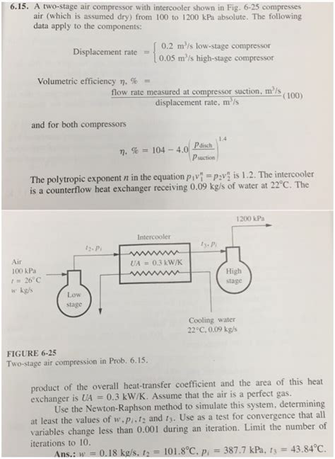 Solved A Two Stage Air Compressor With Intercooler Shown In