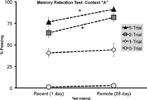 experiment 2 contextual fear memory context a measured at either 1