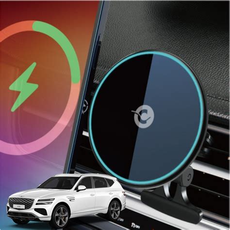 오토모듬 제네시스 Gv80 페이스리프트 셀로트 차량용 맥세이프 15w 아이폰 갤럭시 휴대폰 고속무선 충전기 M1 풀바디 거치대 오토모듬