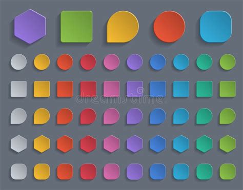 Color Rounded Square Buttons Stock Vector Illustration Of Colorful Sample