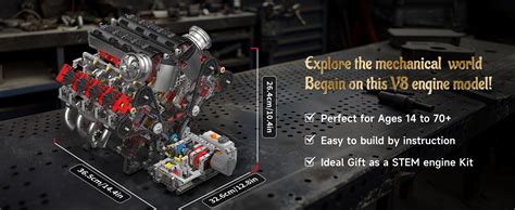 Amazon Com Mould King 10130 V8 Engine Model Kit That Works 2718 Pcs To Build Your Own Surper