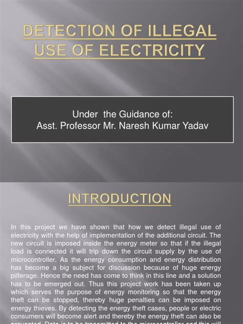 Detection Of Illegal Use Of Electricity Pdf Electrical Network Relay