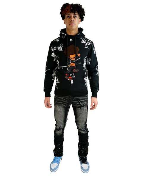 The Boondocks Ninja Huey Chenille Black Hoodien De•kryptic