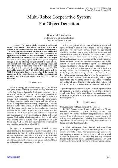Multi Robot Cooperative System For Object Detection Ijcit
