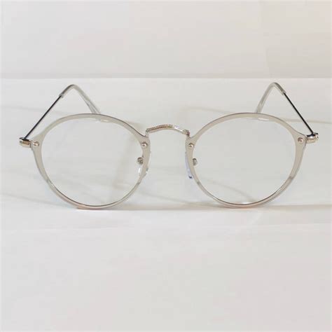 Rimless Clear Lens Circle Glasses Etsy