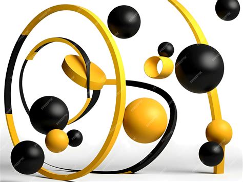 Premium Photo Abstract Yellow And Black Geometric Shapes Composition