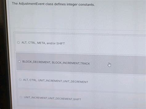 The Adjustmentevent Class Defines Integer Constants Alt Ctrl Meta Andor Shift Blockdecrement