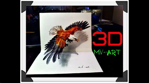 Как нарисовать акварелью 3d орла How To Draw 3d Eagle Watercolor Youtube