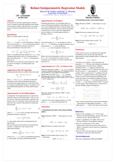 Pdf Robust Semiparametric Regression Models