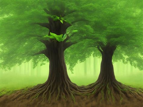 Premium Ai Image A Green Tree Grows From The Ground Ai Generated