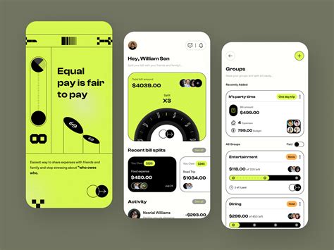 Equepay Bill Splitting App Mobile App Design Inspiration App