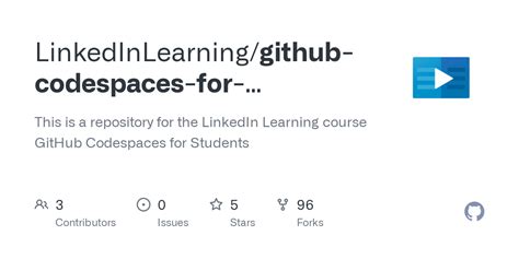 GitHub LinkedInLearning Github Codespaces For Babes This Is A Repository For The