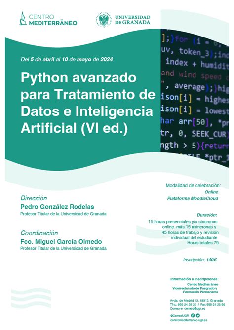 Curso Python Avanzado Para Tratamiento De Datos E Inteligencia Artificial Vi Ed Alumni Ugr