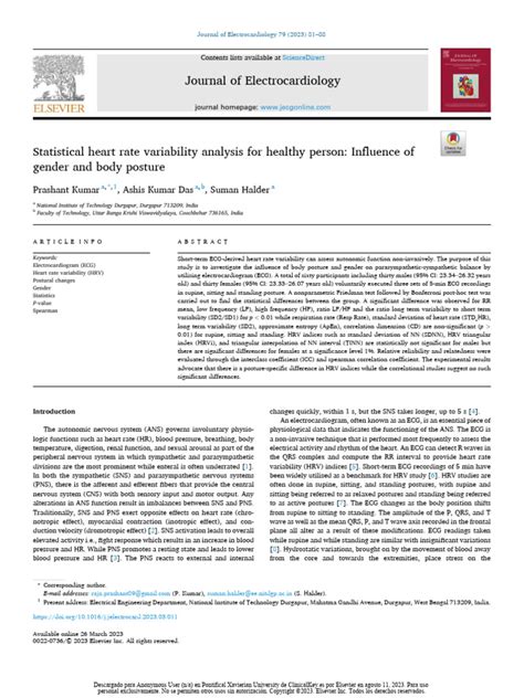 statistical heart rate variability analysis for healthy person pdf
