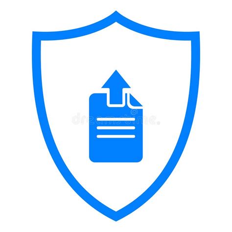 Document Upload And Shield Stock Vector Illustration Of Office