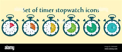 Timer And Clock Icon Set Time Symbol Flat Icon Stopwatch Timer