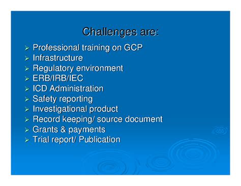 Challenges In The Implementation Of Gcp Guidelines 2 6 Challenges Are