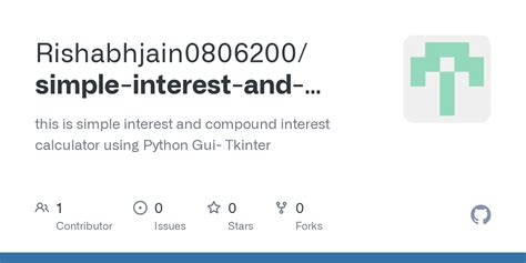 github rishabhjain0806200 simple interest and compound interest