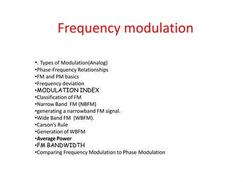 Frequency Modulation Pptx Frequency Modulation Pptx