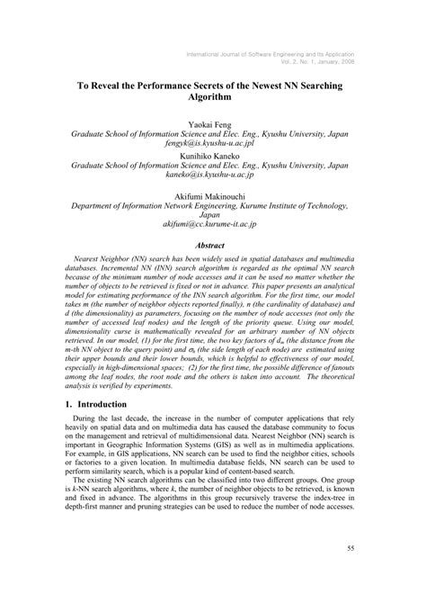 PDF To Reveal The Performance Secrets Of The Newest NN Searching Algorithm