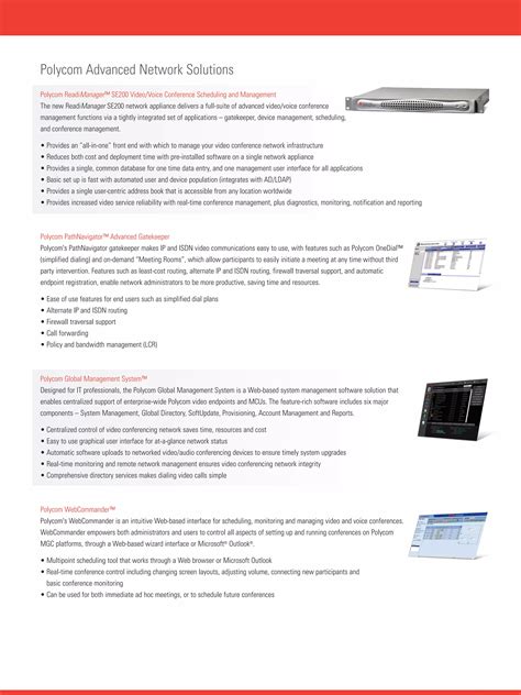 Polycom Audio And Video Conferencing Infrastructure Products Pdf