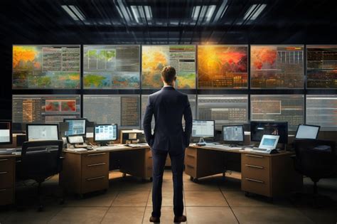 Premium Ai Image Performance Metrics Undergo Scrutiny As The Businessman Engages In Data