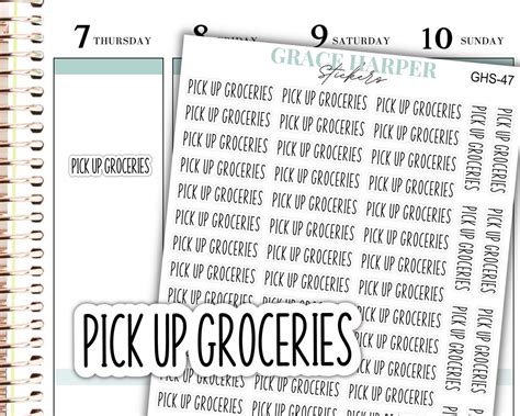 pick up groceries script stickers pick up script planner stickers ghs