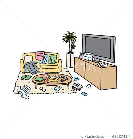 Messy Room Illustration Stock Illustration 45687414 Pixta