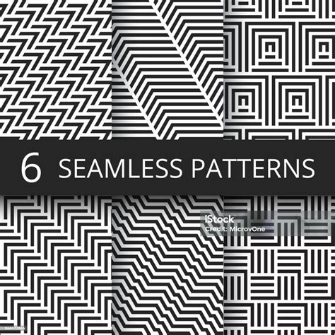 줄무늬 기하학적 벡터 원활한 패턴 집합입니다 키네틱 아트 끝 없는 배경 화면 개념에 대한 스톡 벡터 아트 및 기타 이미지 개념 건축물 검은색 Istock