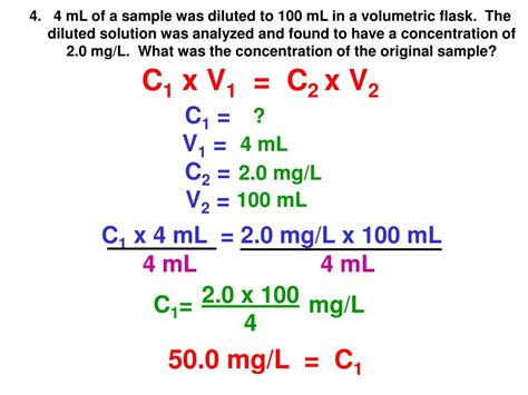 ppt concentration of solutions and the concentration volume