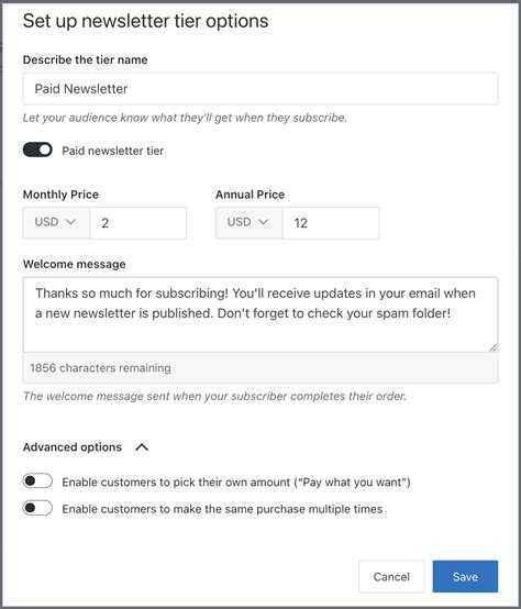 Create A Paid Newsletter