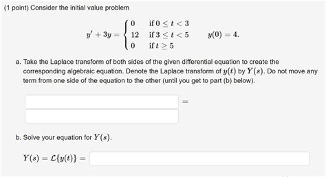 Solved Point Consider The Initial Value Problem Y Chegg
