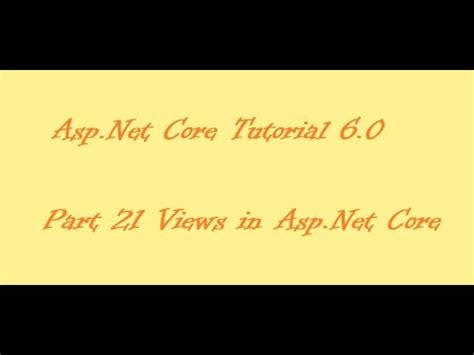 Views In Asp Net Core How To Add Views In Net Core Asp NET Core Tutorial Part YouTube