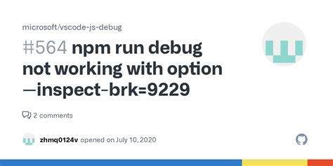 Npm Run Debug Not Working With Option Inspect Brk9229 · Issue 564