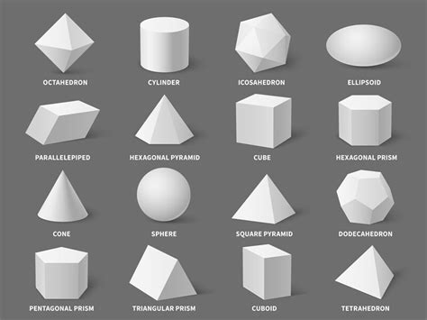 geometric 3d shapes realistic white basic geometry form sphere and py