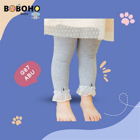 Jual BOBOHO - 0-4 TAHUN LEGGING ANAK BAYI PEREMPUAN MOTIF RENDA PITA TITIK-TITIK BAHAN KATUN ...