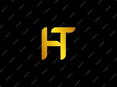 검정색 배경에 골드 H 로고 프리미엄 벡터