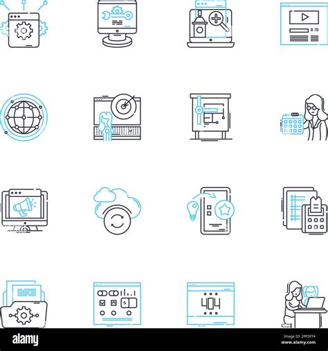 System Engineering Linear Icons Set Integration Analysis Design Development Optimization