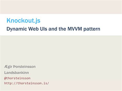 knockout js and signalr ppt
