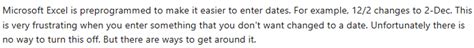 How Do I Turn Off Automatic Date Conversion In Excel Microsoft Qanda