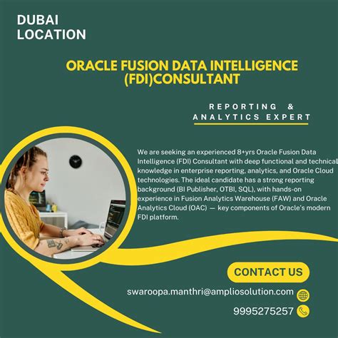 Job Title Oracle Fusion Data Intelligence Fdi Consultant Reporting And Analytics Expert