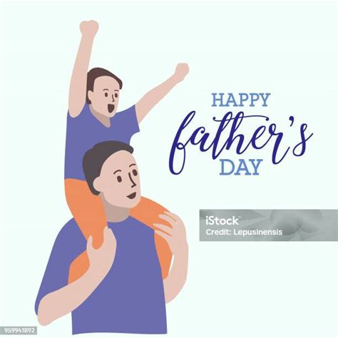 행복 한 아버지 날 인사말 카드 인쇄 상의 디자인입니다 벡터 일러스트입니다 2명에 대한 스톡 벡터 아트 및 기타 이미지 2명 가족 고풍스런 Istock