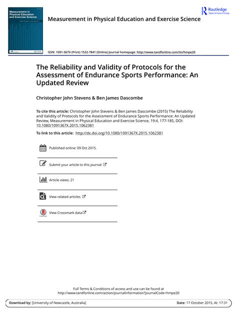 Pdf The Reliability And Validity Of Protocols For The Assessment Of