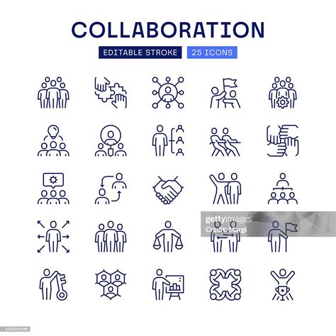 Collaboration Symbols Line Icon Set High Res Vector Graphic Getty Images