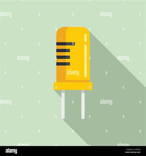 Chip Capacitor Icon Flat Vector Diode Component Electric Circuit