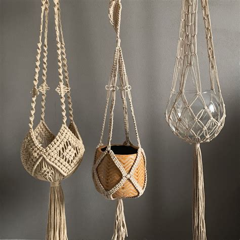 Подвесы для цветов макраме кашпо на Ярмарке Мастеров